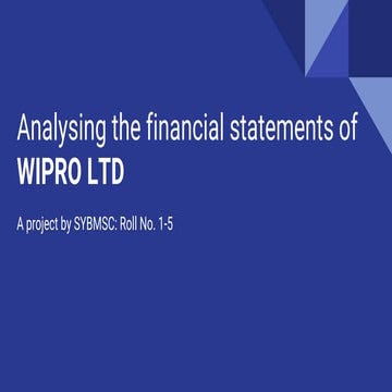 Analysing the financial statements of WIPRO LTD.pptx