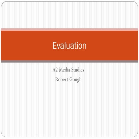Media A2 Evaluation - Short Film | PPT
