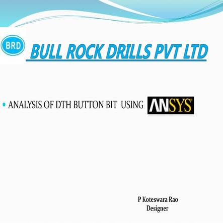 Analysis of DTH Button Bit | PPTX