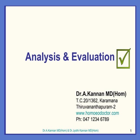 Analysis Evaluation Pdf