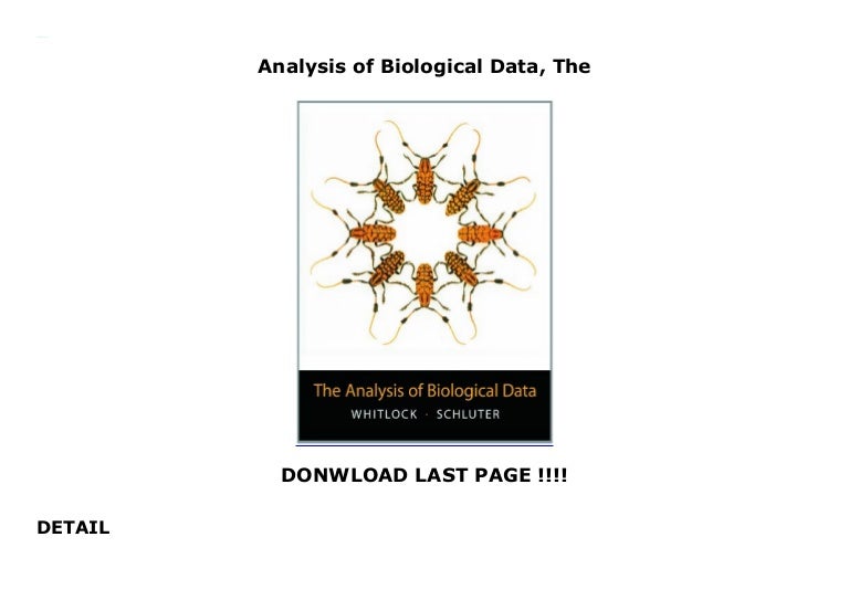 Analysis Of Biological Data The 