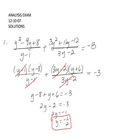 Algebra 1 Exam Solution | PPT