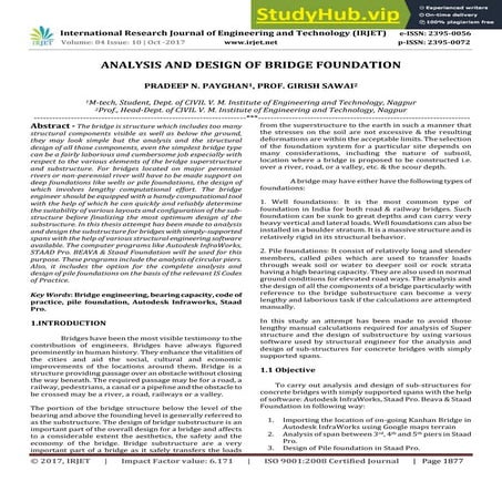 ANALYSIS AND DESIGN OF BRIDGE FOUNDATION | PDF