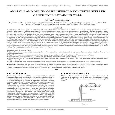 Analysis and design of reinforced concrete stepped cantilever retaining ...