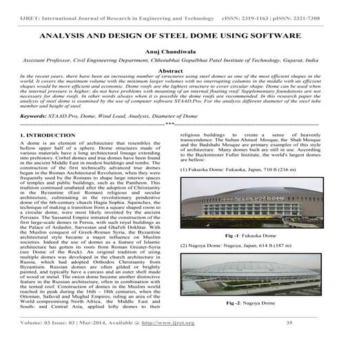 Analysis and design of steel dome using software | PDF