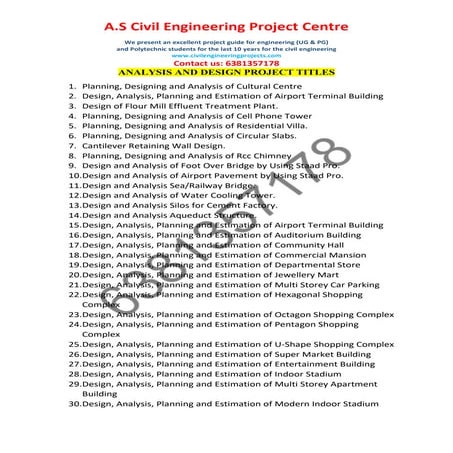 Analysis and design project titles | PDF