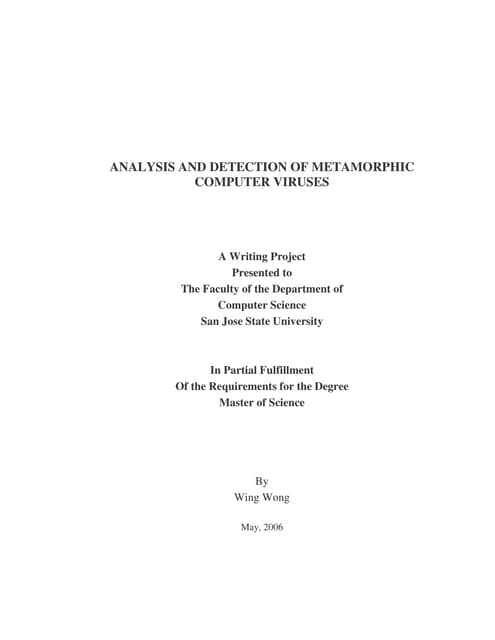 Are metamorphic viruses really invincible | PDF