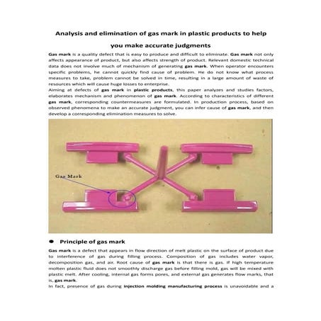 Analysis and elimination of gas mark in plastic pr | PDF