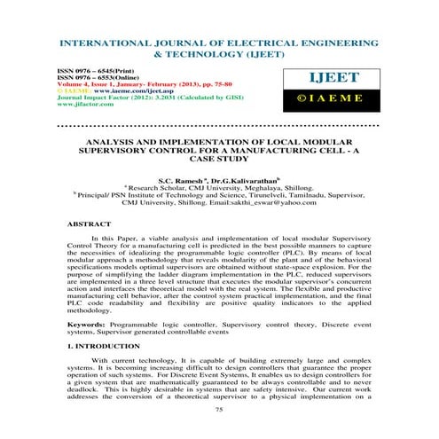 Analysis And Implementation Of Local Modular Supervisory Control For Pdf Programming