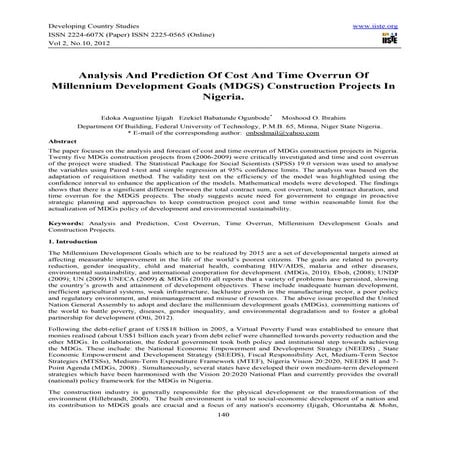 Analysis and prediction of cost and time overrun of | PDF