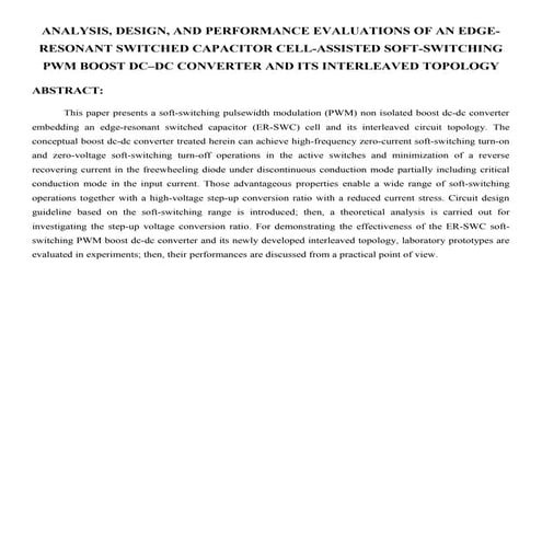 Analysis, design, and performance evaluations of an edge resonant switched capacitor cell ...