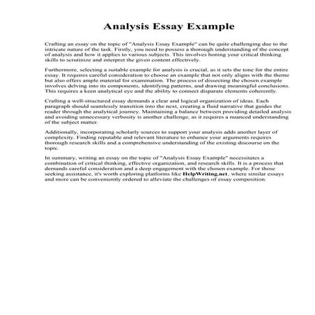 Analysis Essay Example.pdf | Homework and Study | Education