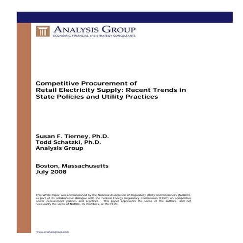 Analysis group | PDF | Power and Energy Industry | Industries