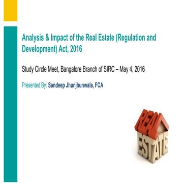 Impact of the Real Estate (Regulation and Development) Act, 2016 ...