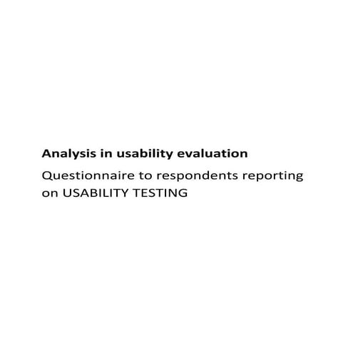 Analysis in usability evaluation questionnaire slideshare | PDF