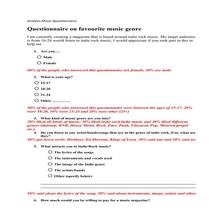 Music questionnaire | DOCX