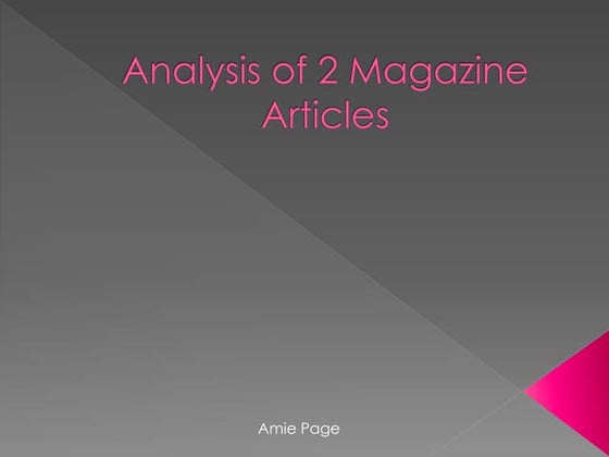 Magazine Contents page textual analysis media studies | PPTX
