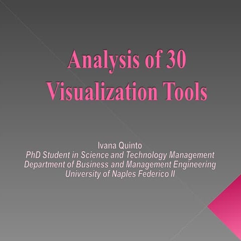 Analysis of 30 visualization tools | PPT