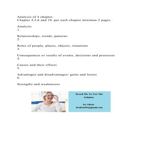 Analysis of 4 chapter. Chapter 4,5,6 and 10. per each chapter mini.docx