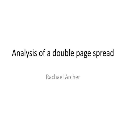 Analysis of a double page spread main task media | PPTX