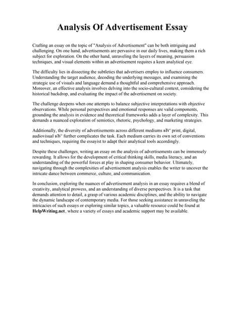 An Essay On Advertisement.pdf