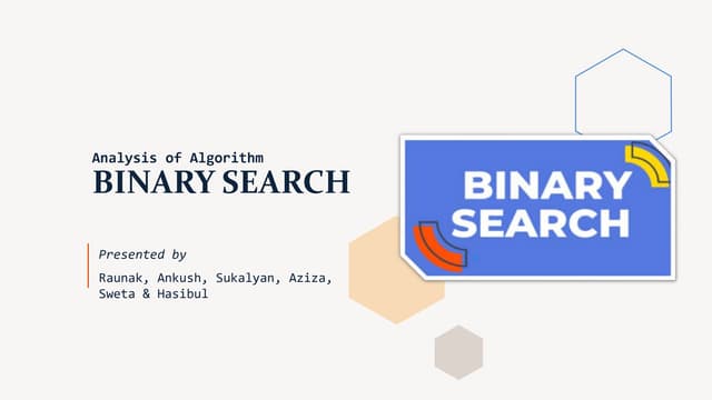 Analysis of Algorithm - Binary Search.pptx Analysis of Algorithm - Binary Search.pptx