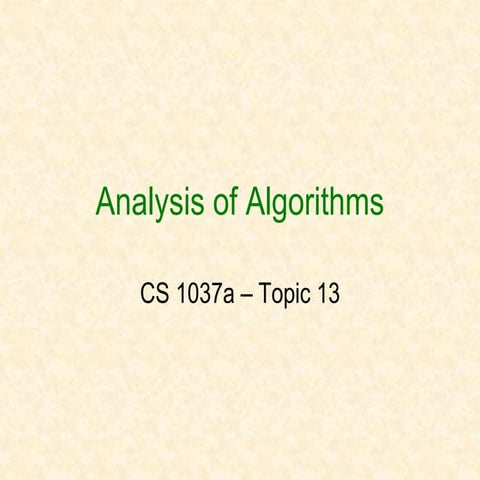 Analysis of Algorithms (CSE II/III year) | PPTX