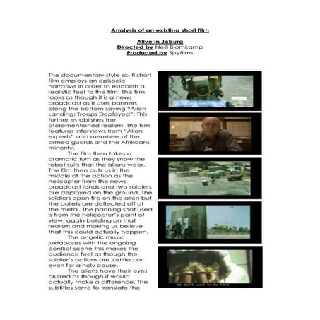 Analysis of an existing short film | DOCX