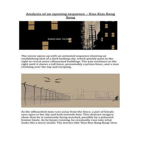 Analysis of a opening sequence – kiss kiss bang bang | DOCX