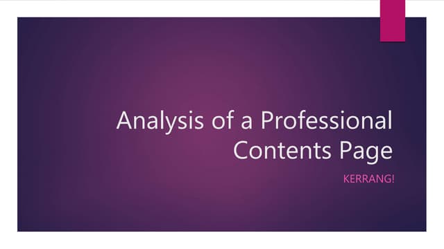 Contents page analysis vibe | DOCX