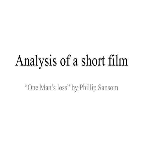 Analysis of a short film | PPTX