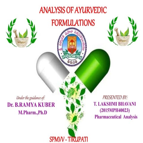 Analysis of ayurvedic formulations | PPTX