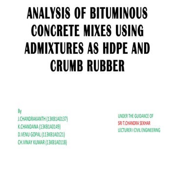 Analysis of bituminous concrete mixes using admixtures as | PPT