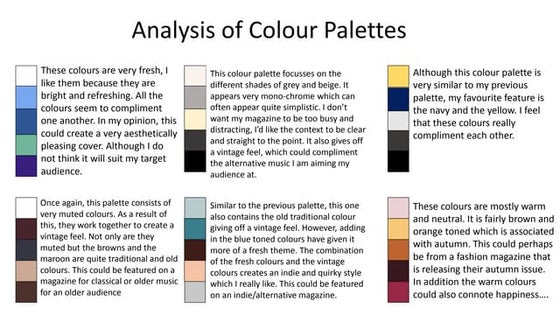 Colour palette analysis | PPT