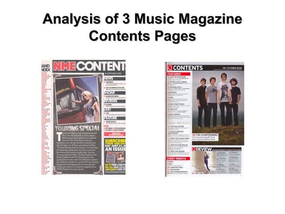 Music magazine contents page | DOCX