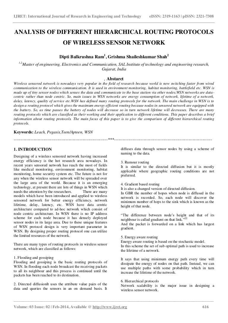 Analysis Of Different Hierarchical Routing Protocols Of Wireless Sens…