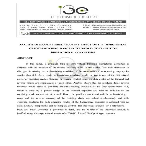 Analysis of diode reverse recovery effect on the improvement of soft ...