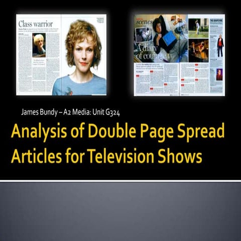 Analysis of double page spread articles for television | PPT