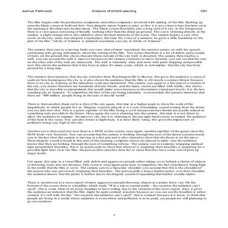 Analysis of Dredd opening | DOCX