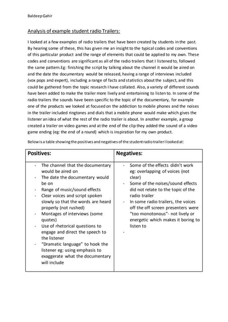 Radio trailers product research | PDF