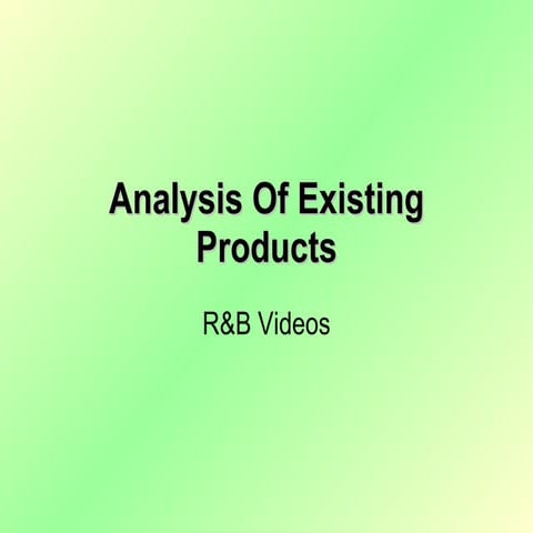 Analysis Of Existing Products | PPT