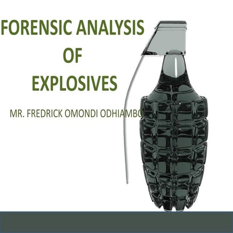 Analysis of explosives | PDF
