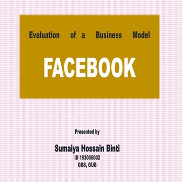 Analysis of facebook business model | PPTX