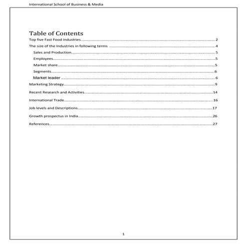 Analysisoffastfoodindusrty 140307054656-phpapp01 | PDF