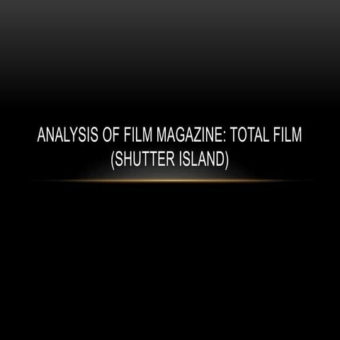 Shutter island analysis | PPTX