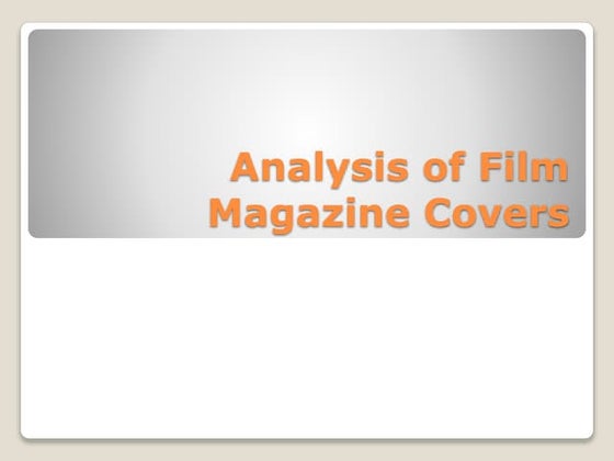 Magazine front cover analysis | PPTX