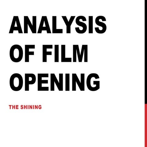 Film opening analysis the shining | DOCX