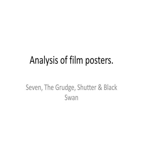 Analysis of film posters | PPTX