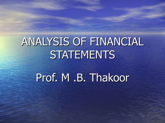 Analysis of financial statement | PPT