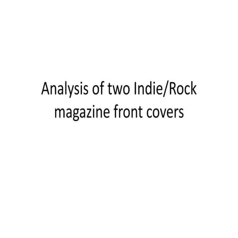 Analysis of front covers | PPT